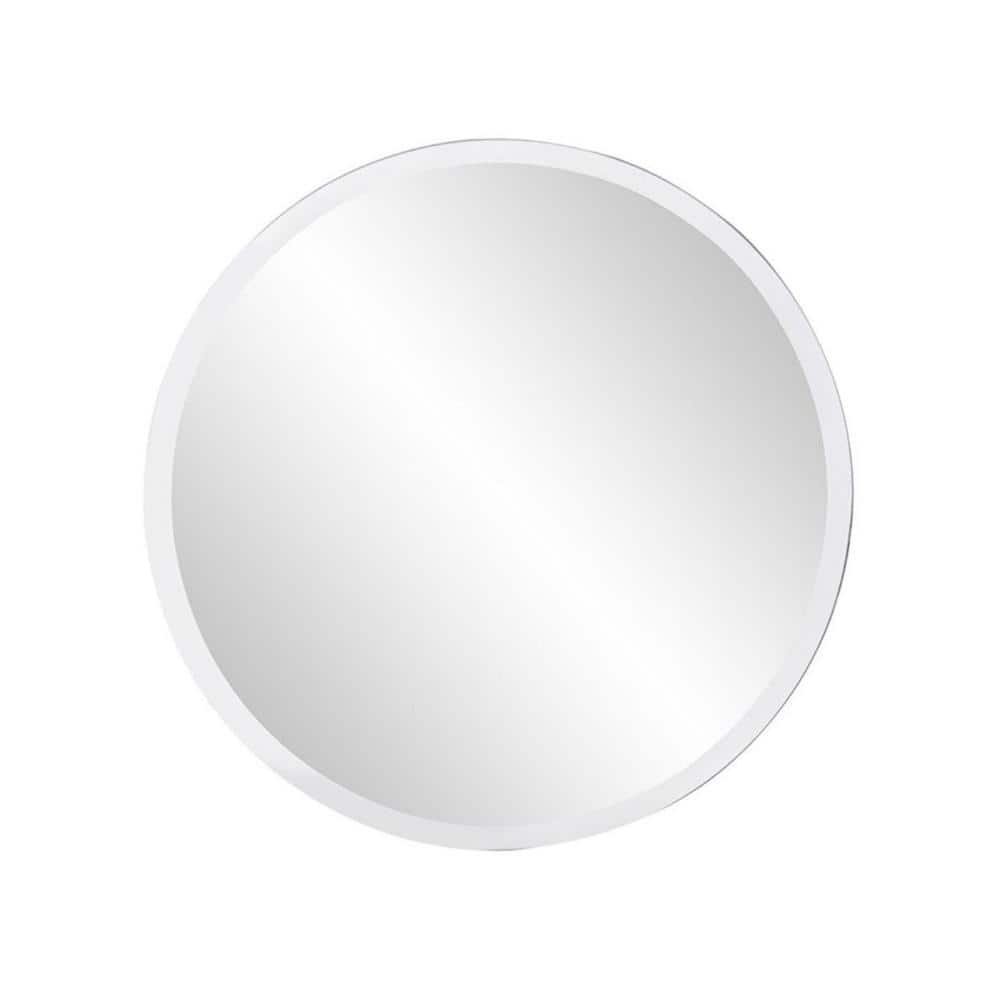 HomeRoots 12 in. W x 12 in. H Glass White Decorative Mirror 2000383717 ...