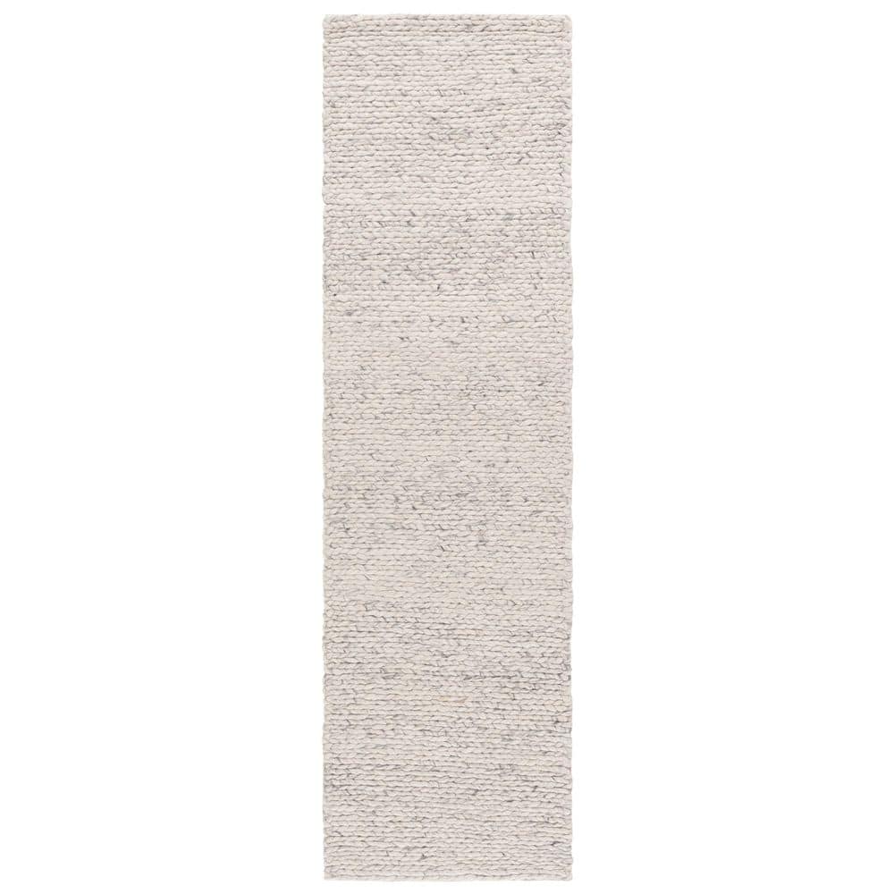 SAFAVIEH Natura 2 ft. x 8 ft. Light Gray/Beige Solid Marle Runner Rug ...