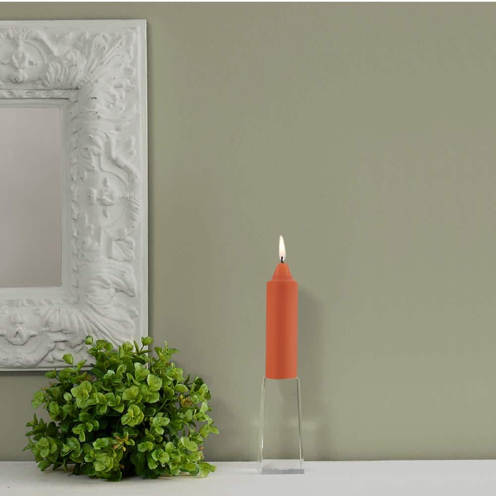 ROOT CANDLES Smooth Collenette 5 in. Rust Unscented Taper Candle (Set ...