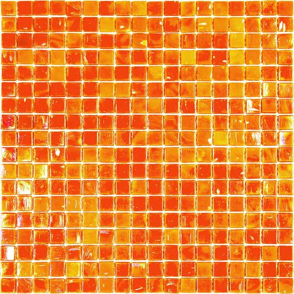 Apollo Tile Skosh 4" x 6" Glossy Fire Orange Glass Mosaic Uniform ...
