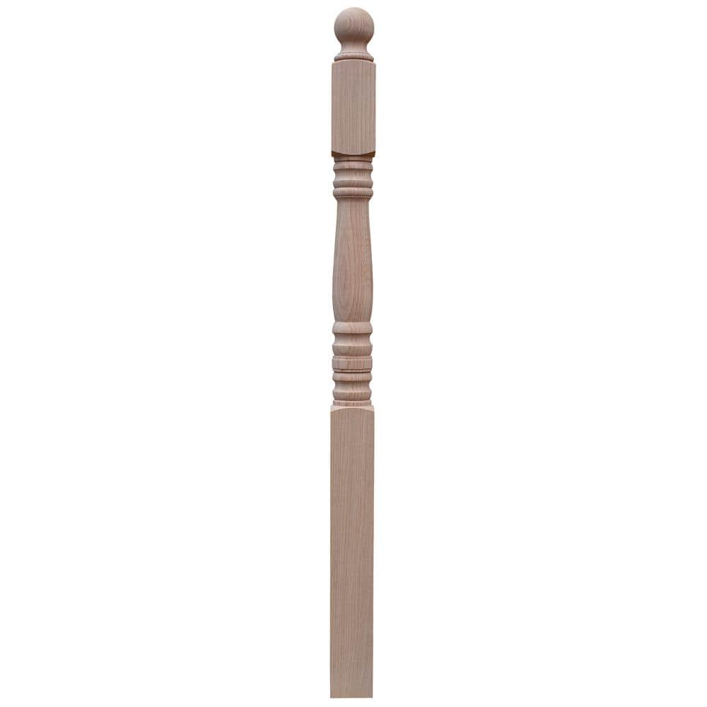 EVERMARK Stair Parts 3500 48 in. x 3 in. Unfinished Red Oak Ball Top ...