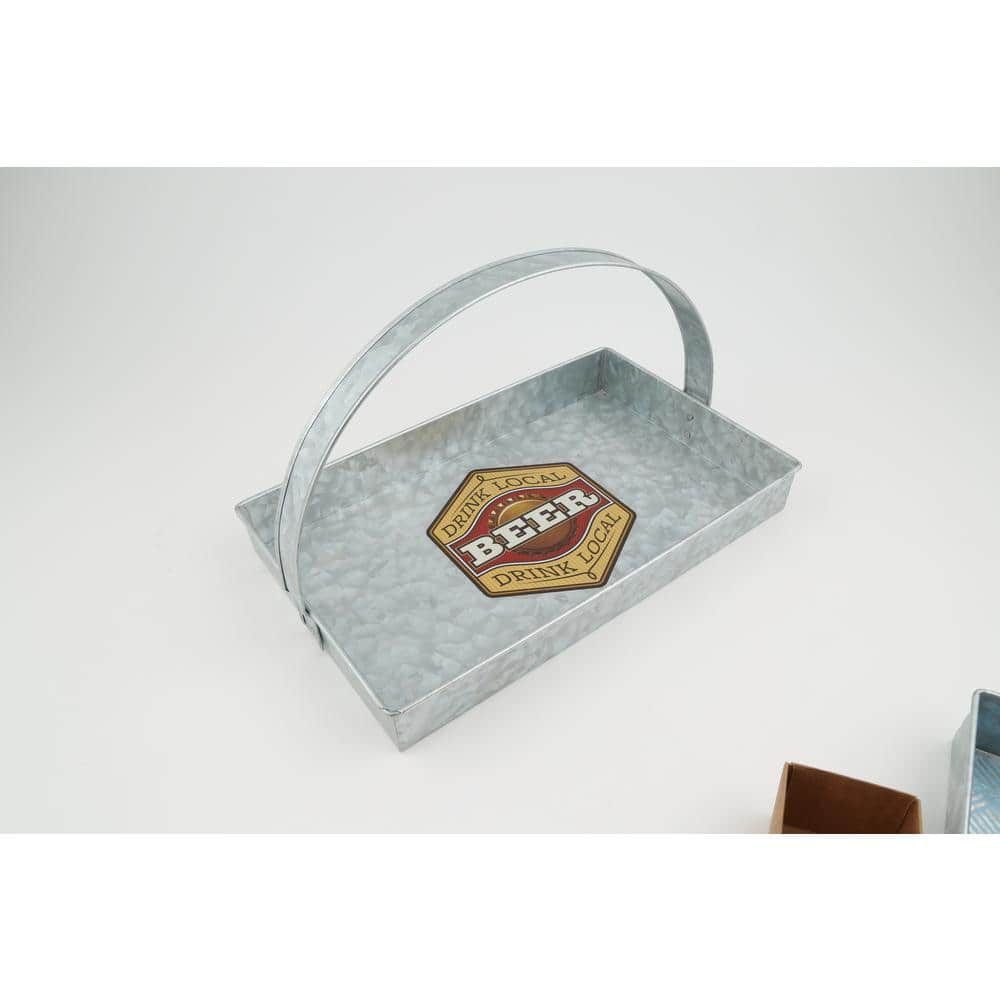 Thirstystone Rectangle Galvanized Iron Serving Tray N1714 - The Home Depot