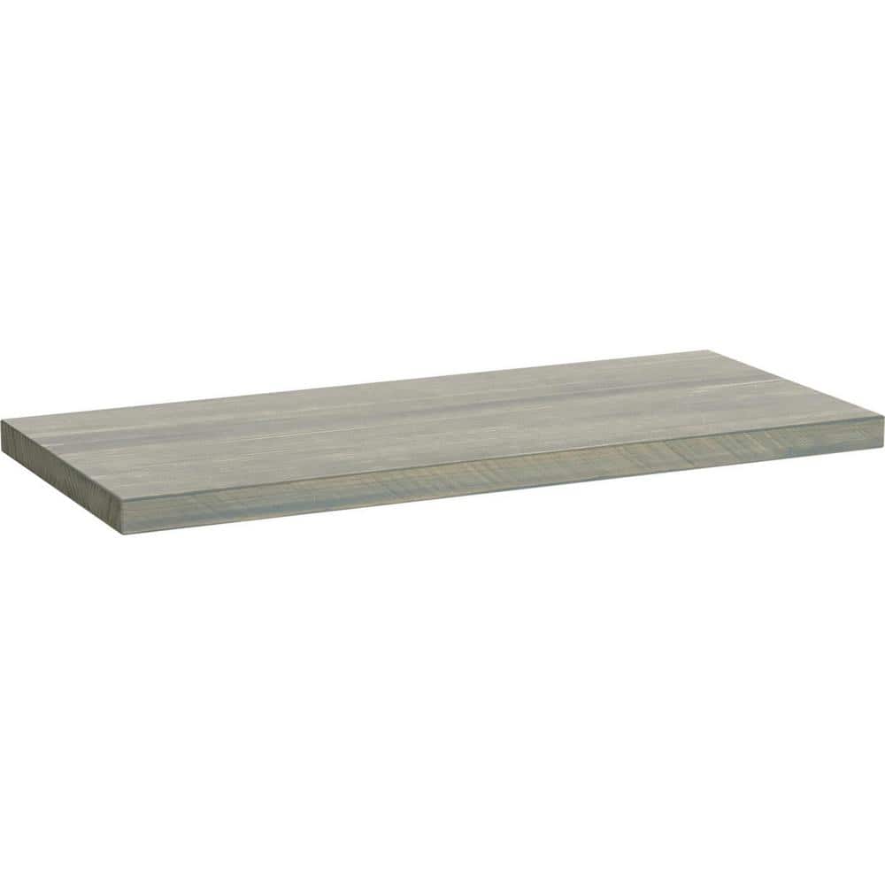 Liberty 18 in. x 8 in. x 0.75 in. Grey Wood Stain Decorative Wall Shelf ...