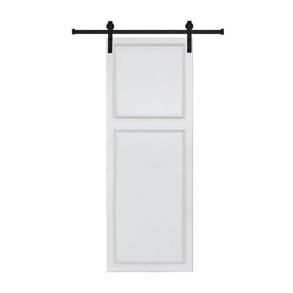 2-Panel Cottage style door 3/4 in. Thick 18 in. x 80 in. MDF White Barn ...