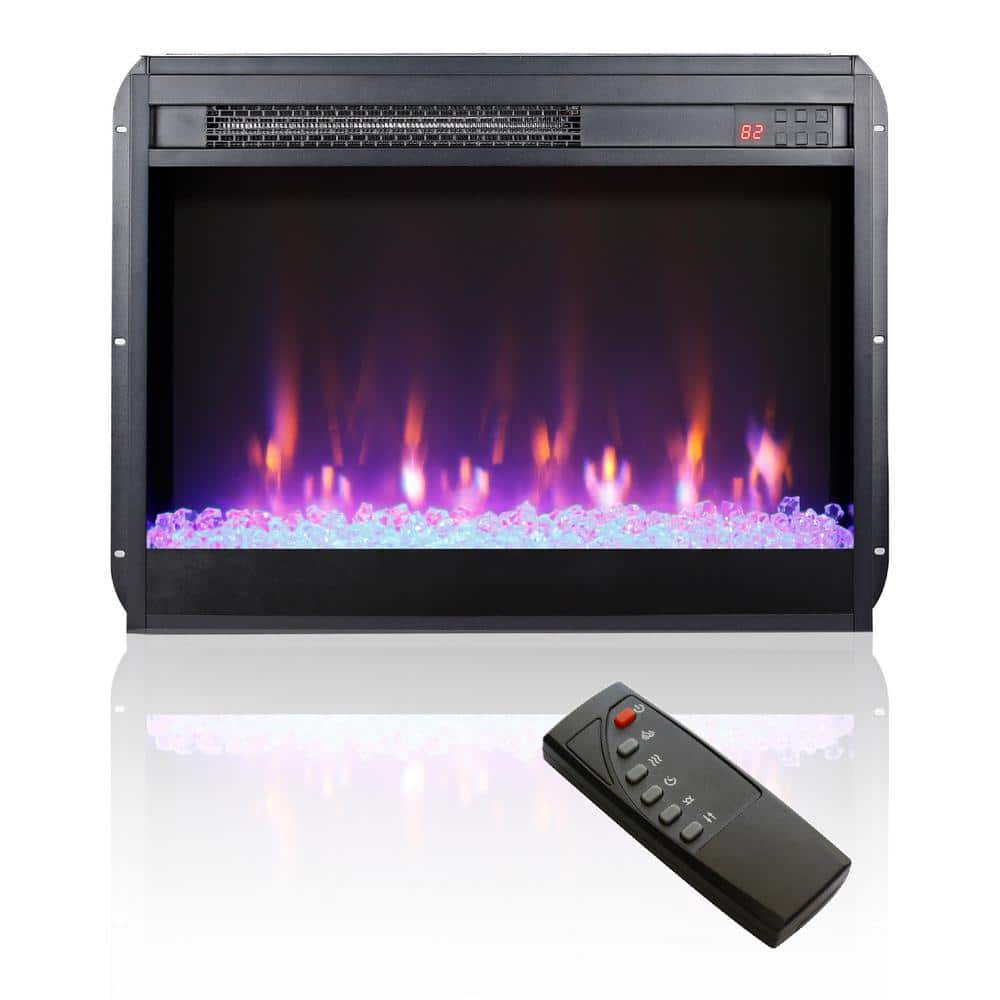 Nivencai 23 in. Wall Mount Electric Fireplace Insert in Black with ...