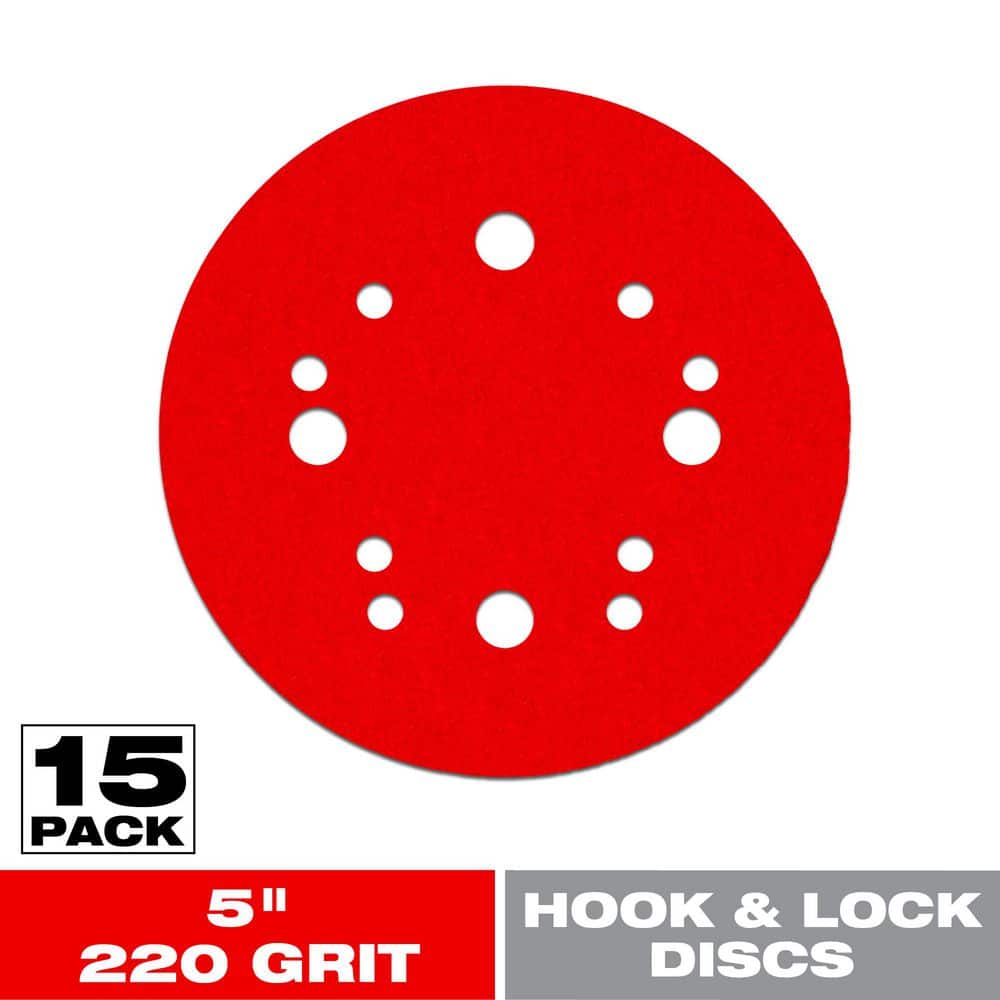 DIABLO 5 in. 220-Grit Universal Hole Random Orbital Sanding Disc with ...