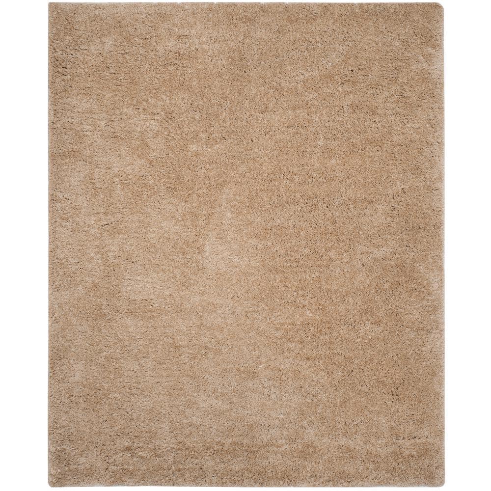 SAFAVIEH Supreme Shag Beige 8 ft. x 10 ft. Solid Area Rug SGS621C-8 ...