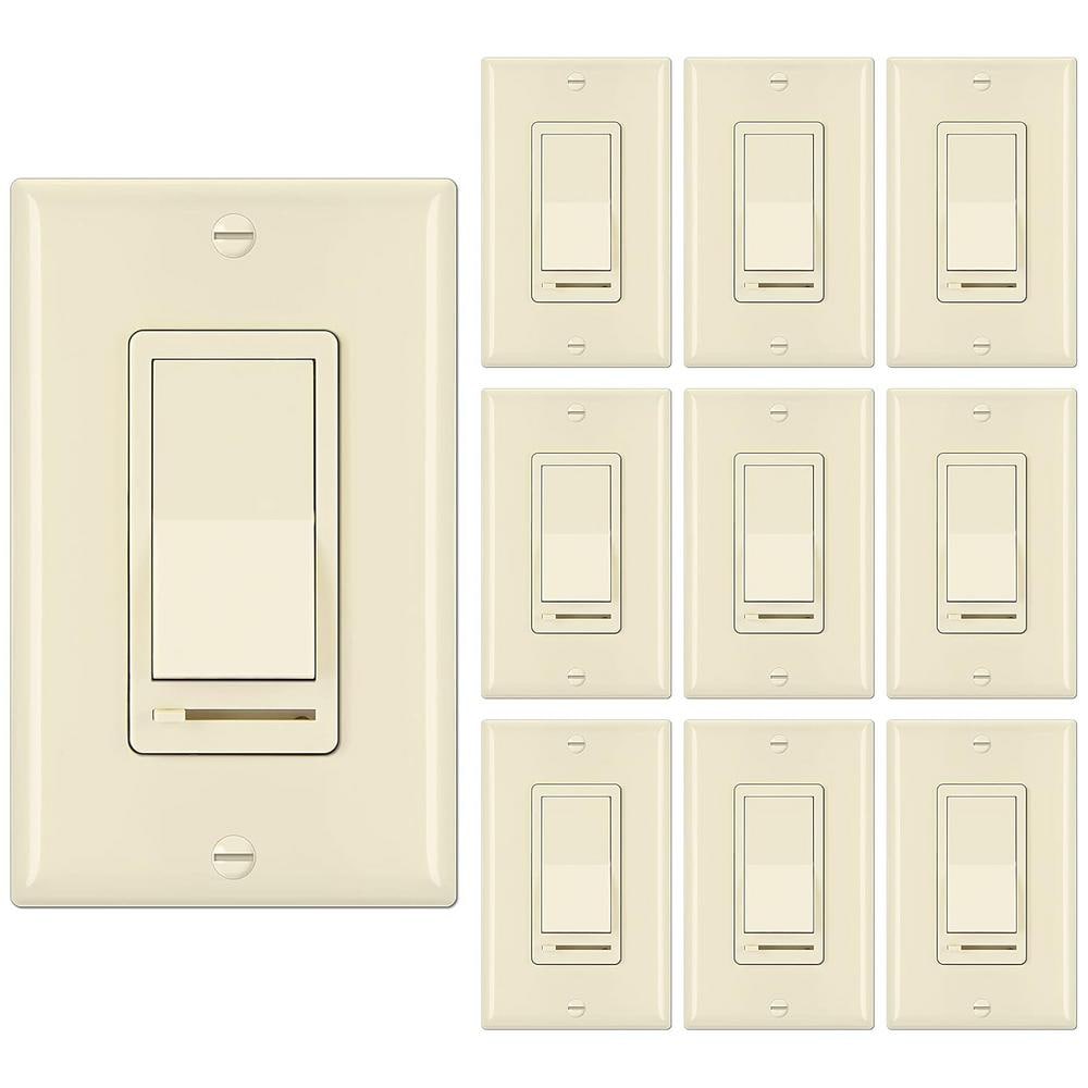 Lukyamzn Beige Rocker Dimmer Switch for Dimmable LED, Halogen and ...