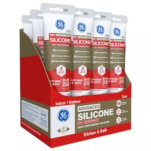 GE Advanced Silicone 2 Caulk 10.1 oz Kitchen and Bath Sealant White (12-pack) 2812565 - The Home ...