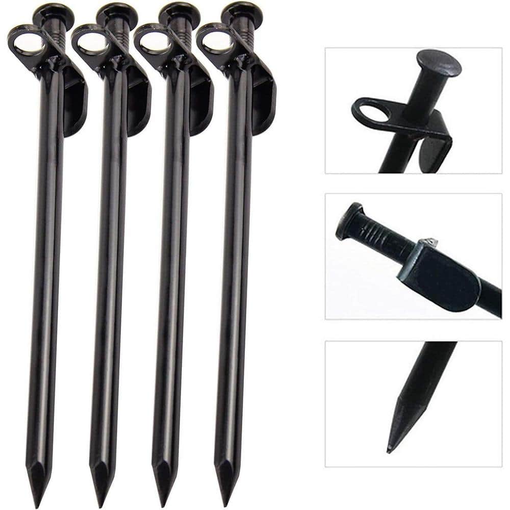 Wellco 0.39 in. x 11.8 in. Black Camping Stake (12-Pack) CPS11812P ...