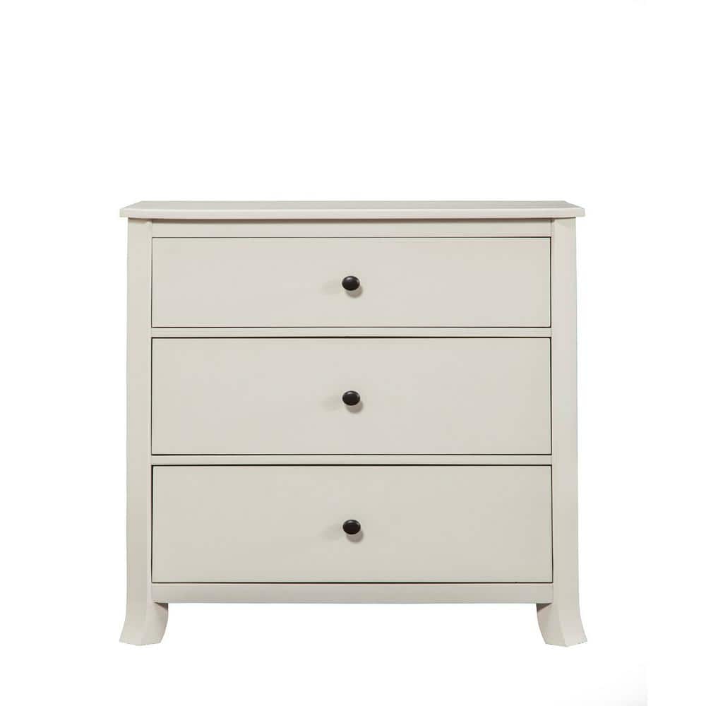 None Baker 3-Drawer White Small Chest 36 in. H x 32 in. W x 18 in. D ...