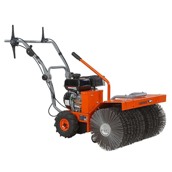 YARDMAX YP7160 27.5 in. 209 cc 0.0 cu. ft. Manual Push Gas Lawn Sweeper ...