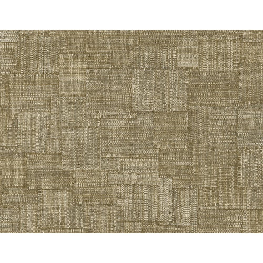 Seabrook Designs 60.75 sq. ft. Burlap Woven Blocks Embossed Vinyl ...