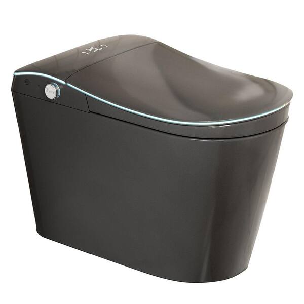 Yingze Elongated Round shape Bidet Toilet 1.28 GPF in Gray with ADA ...