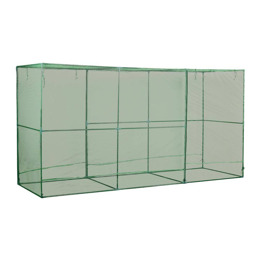 Aoodor 73 in. H Green 3-Roomed Walk-in Crop Cage Plant Protection Tent ...