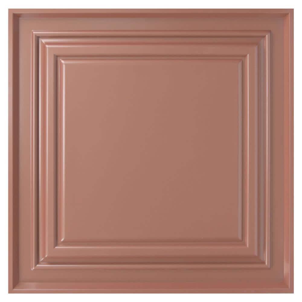Art3dwallpanels Copper 2 ft. x 2 ft. Decorative Glue up/Drop In Ceiling ...