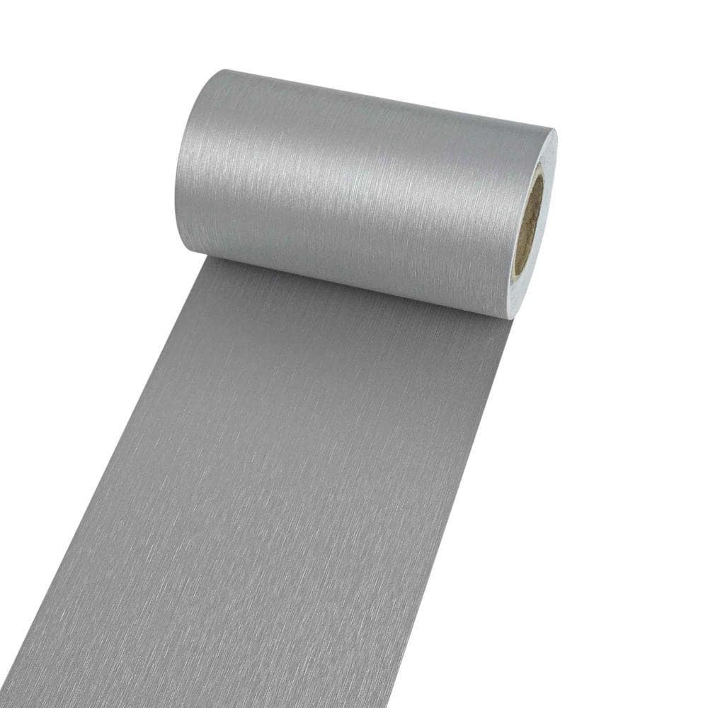 TUKTUK Metallic Silver Brushed Wallpaper Border Peel, Stick Vinyl ...