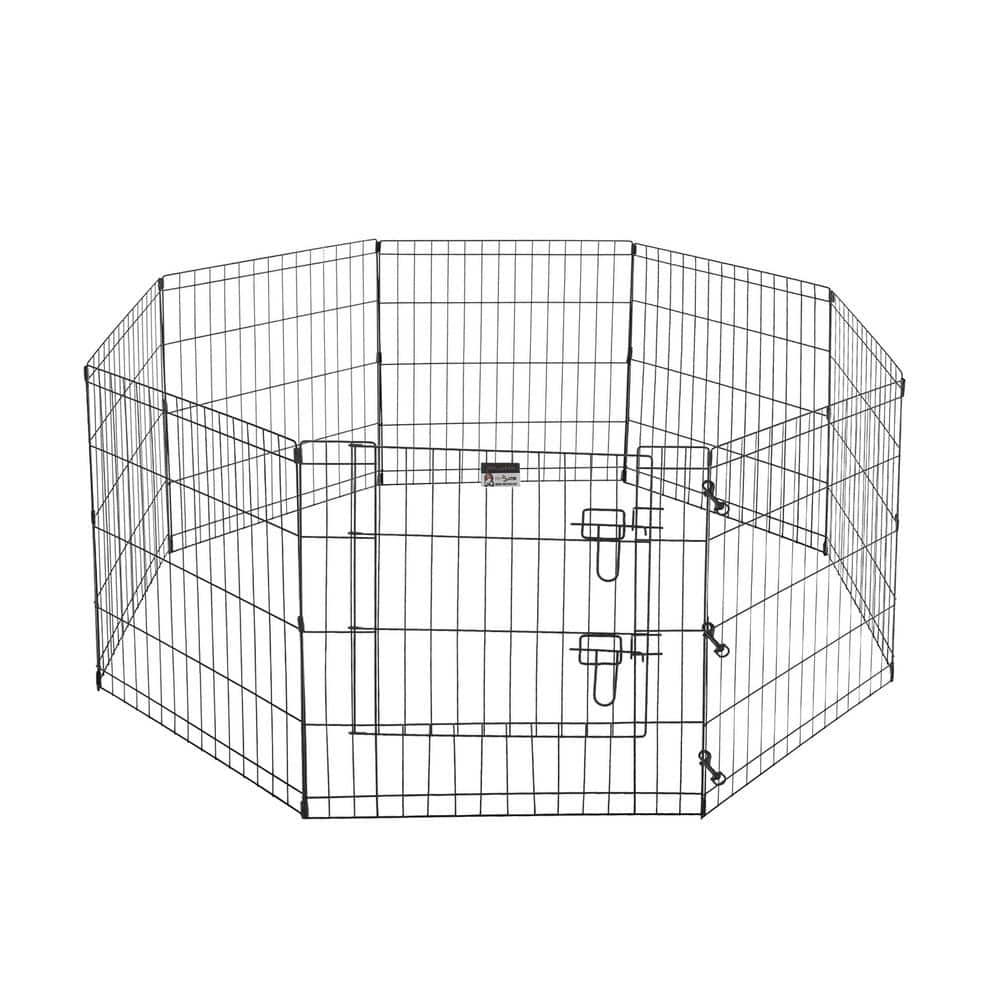 Pet Trex 8-Panel 24 in. x 24 in. Exercise Playpen with Gate HWD630512 ...