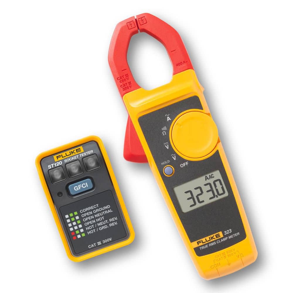 FLUKE 323-Clamp Meter and ST120 Socket Tester 6050545 - The Home Depot