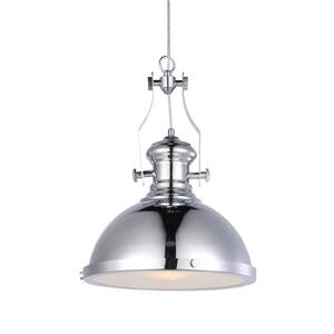 Warehouse of Tiffany Zenta 17 in. 3-Light Indoor Chrome Pendant Lamp ...