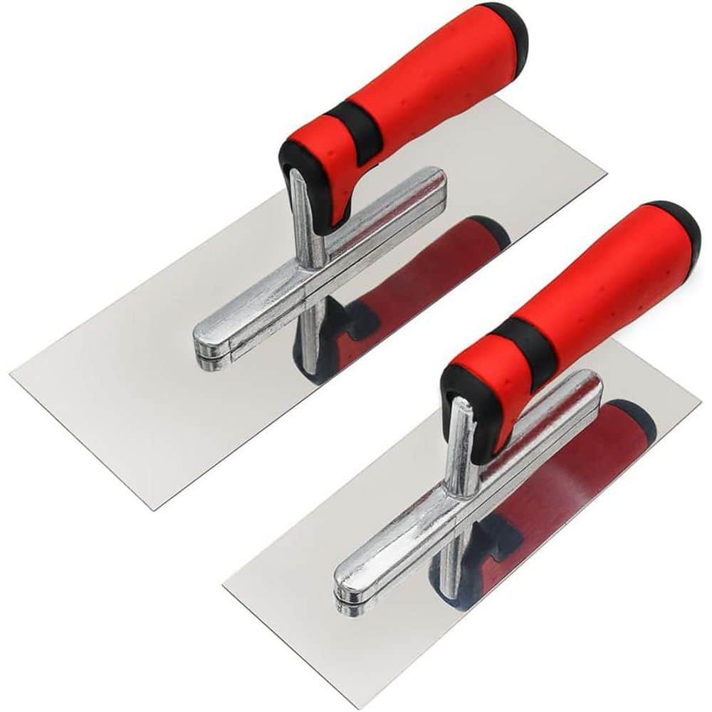 KIWDZFU 8 x 3 and 11 x 4 Flat Finishing Trowel Set with Plastic and ...