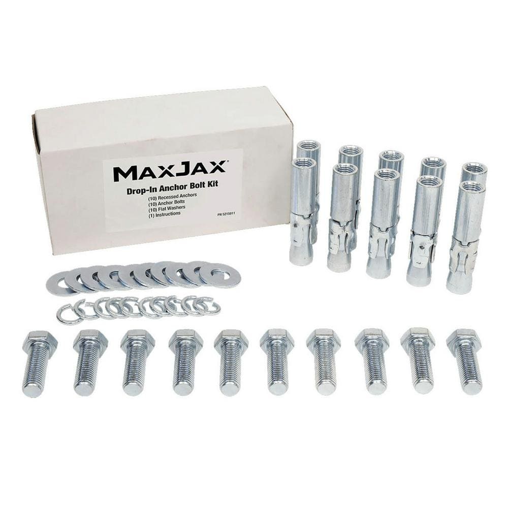 MAX JAX Standard Anchor Bolt Kit with Fasteners for 2 Post Car Lifts ...