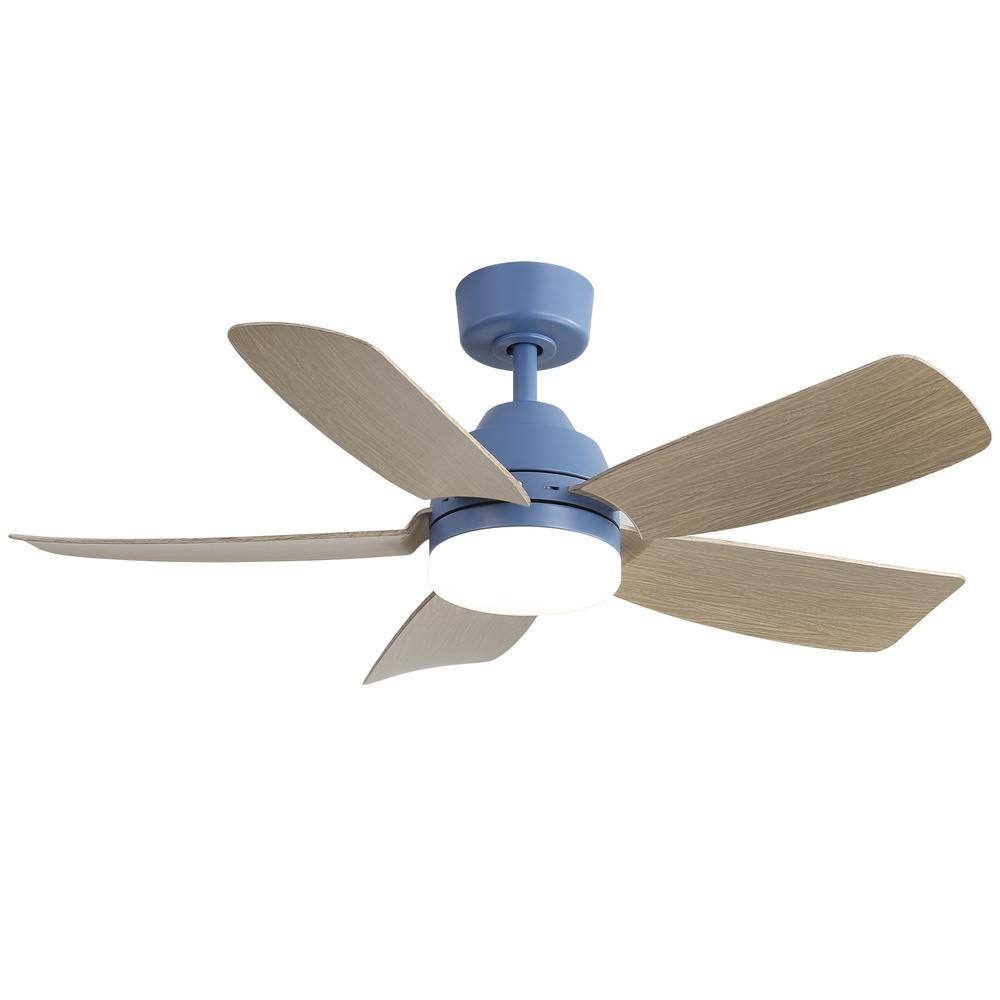 Sofucor 42 in. Indoor Integrated LED Dark Blue Ceiling Fan With Light ...