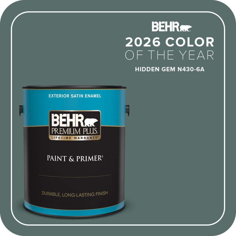 BEHR PREMIUM PLUS 1 gal. #N430-6A Hidden Gem Satin Enamel Exterior ...