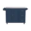 HOMESTYLES Dolly Madison Blue Kitchen Cart with Stainless Top 5981-95 ...