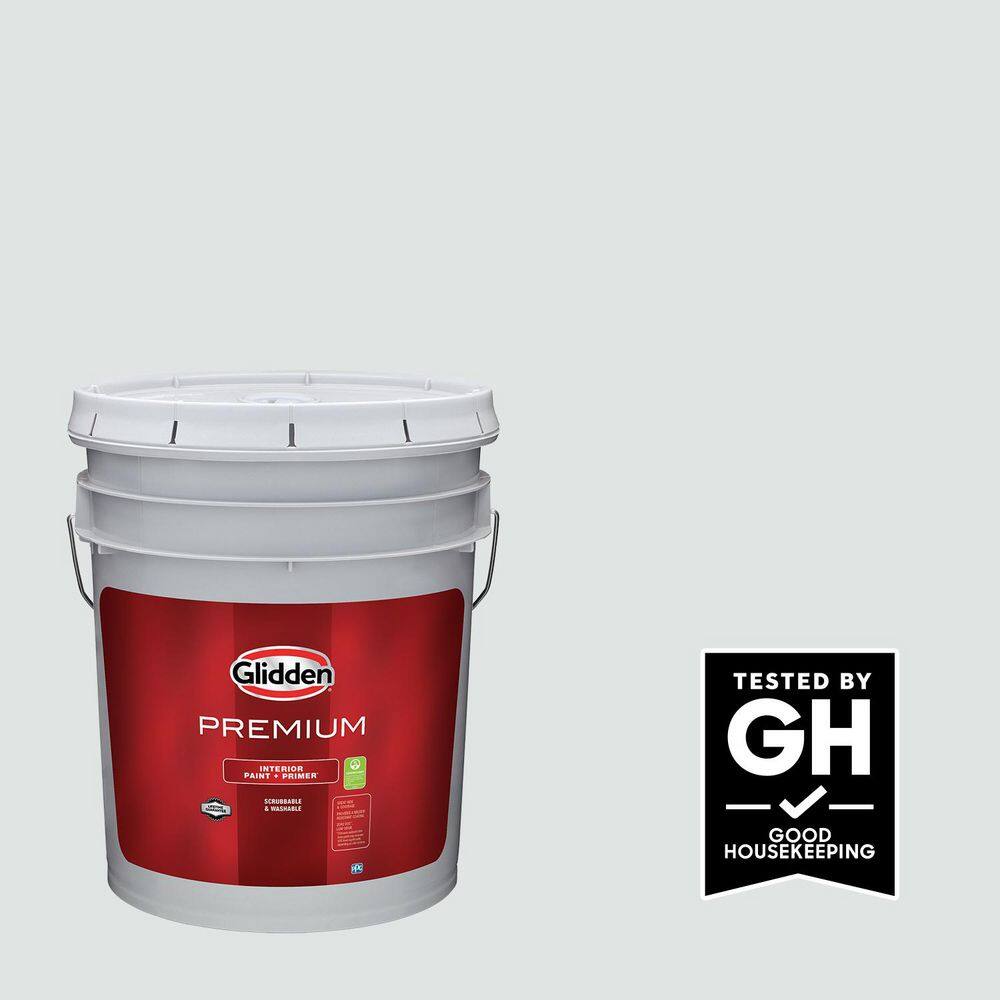 Glidden Premium 5 gal. PPG1036-1 Gray Glimpse Semi-Gloss Interior Latex ...