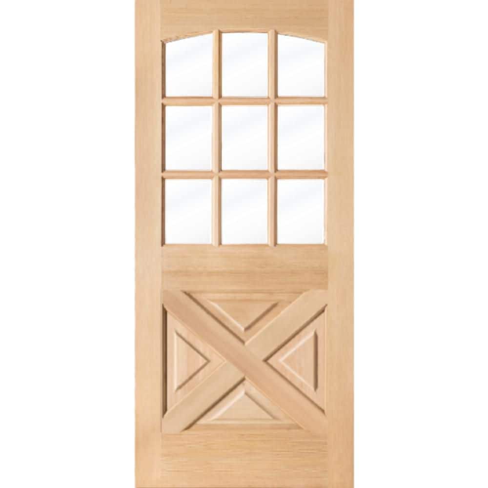 Krosswood Doors 36 in. x 80 in. Farmhouse Arch Top Universal Handing 9 ...