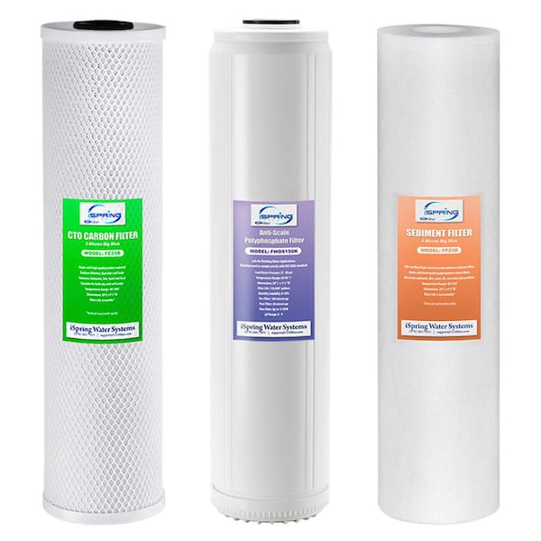 ISPRING 3-Stage Whole House Water Filter Replacement Pack with Sediment ...