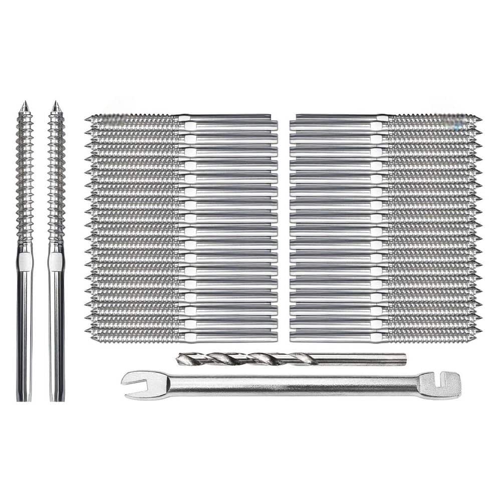Afoxsos 80 Pack T316 Stainless Steel Swage Lag Screws for 1/8 Cable ...