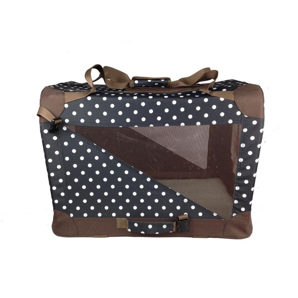 PET LIFE Polka Dot 360 Degree Vista-View Soft Folding Collapsible Crate ...