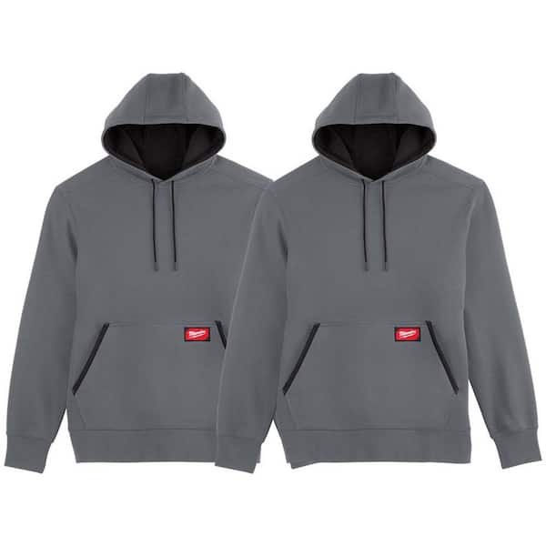 Milwaukee Men's X-Large Gray Midweight Cotton/Polyester Long-Sleeve Pullover Hoodie (2-Pack ...