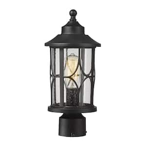 Hampton Bay Turner 1-Light Post Mount Matte Black 44883 - The Home Depot