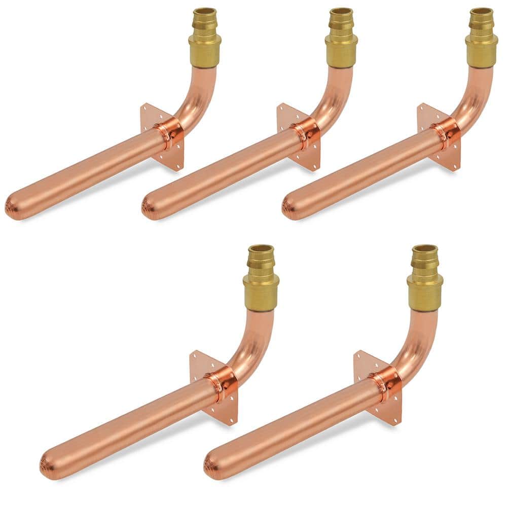 PLUMBFLEX 3/4 in. x 4 in. x 8 in. Pex A Expansion Pex Copper Stub Out Elbow with Flange (Pack of ...