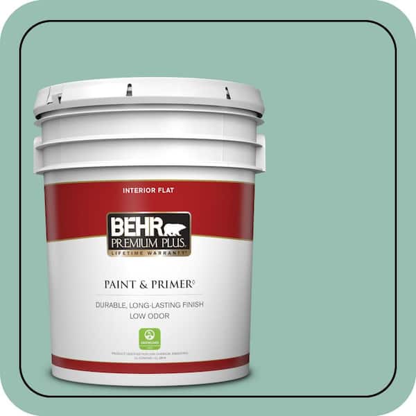 BEHR PREMIUM PLUS 5 gal. #PPU12-07 Spring Stream Flat Low Odor Interior ...