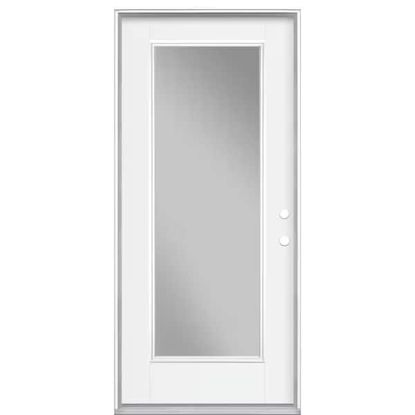 Masonite MPDS 36 in. x 80 in. Left-Hand Full Lite Clear Glass White ...
