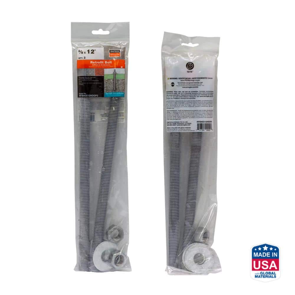 Simpson Strong-Tie RFB 5/8 in. x 12 in. Hot-Dip Galvanized Retrofit ...