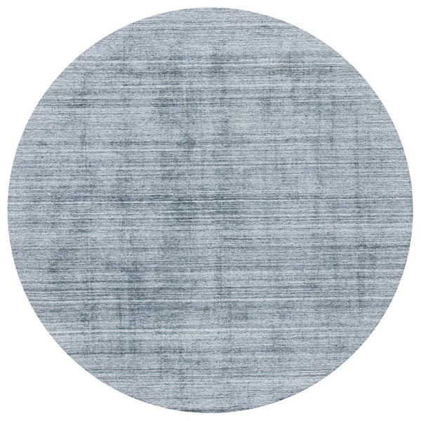 SAFAVIEH Mirage 6 ft. x 6 ft. Gray Distressed Striped Solid Color Round ...