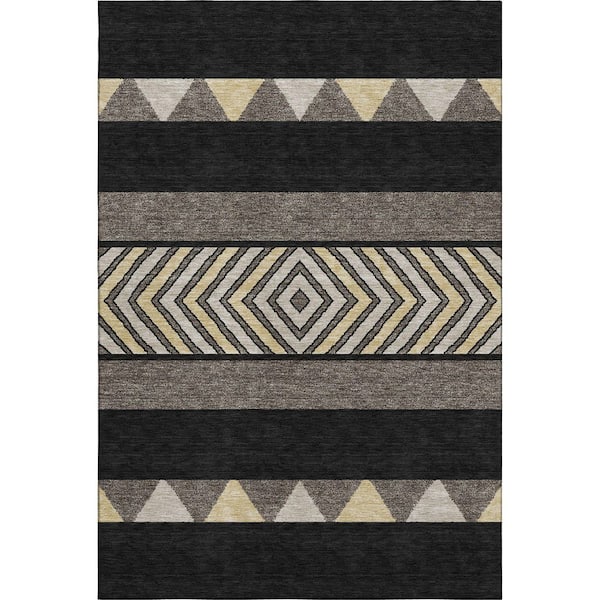 Addison Rugs Mayfield Premium Machine Washable Abstract AMF965 Black 8 ...
