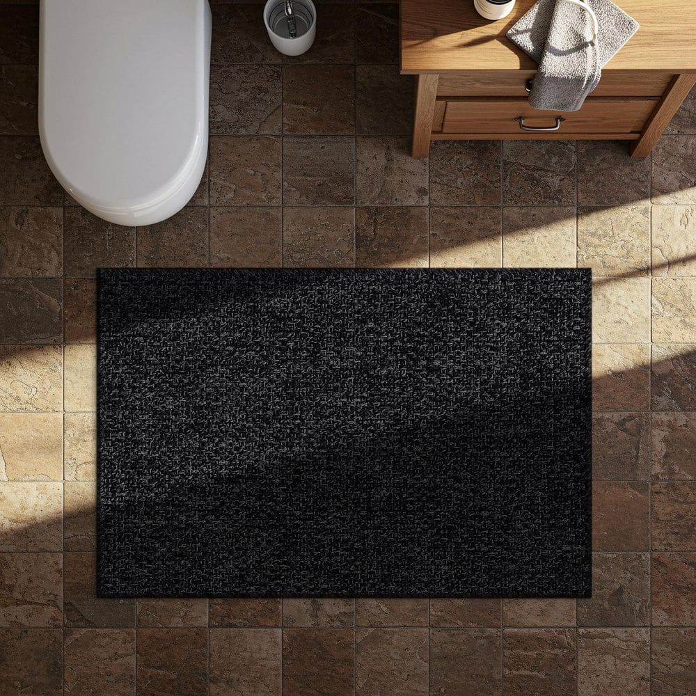 Beverly Rug Terra Fiber Easy Jute Dark Grey 2 ft. x 3 ft. Solid Indoor ...