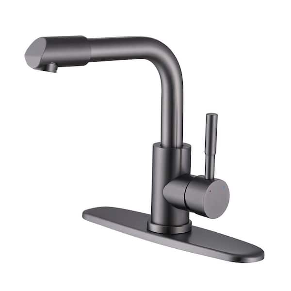 FLG Single Handle Single Hole Bathroom Sink Faucet with Deckplate ...