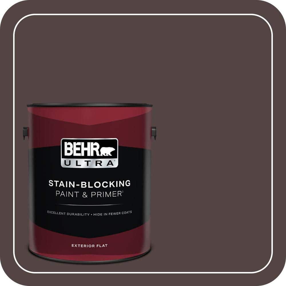 BEHR ULTRA 1 gal. #ECC-43-3 Chaparral Flat Exterior Paint & Primer ...