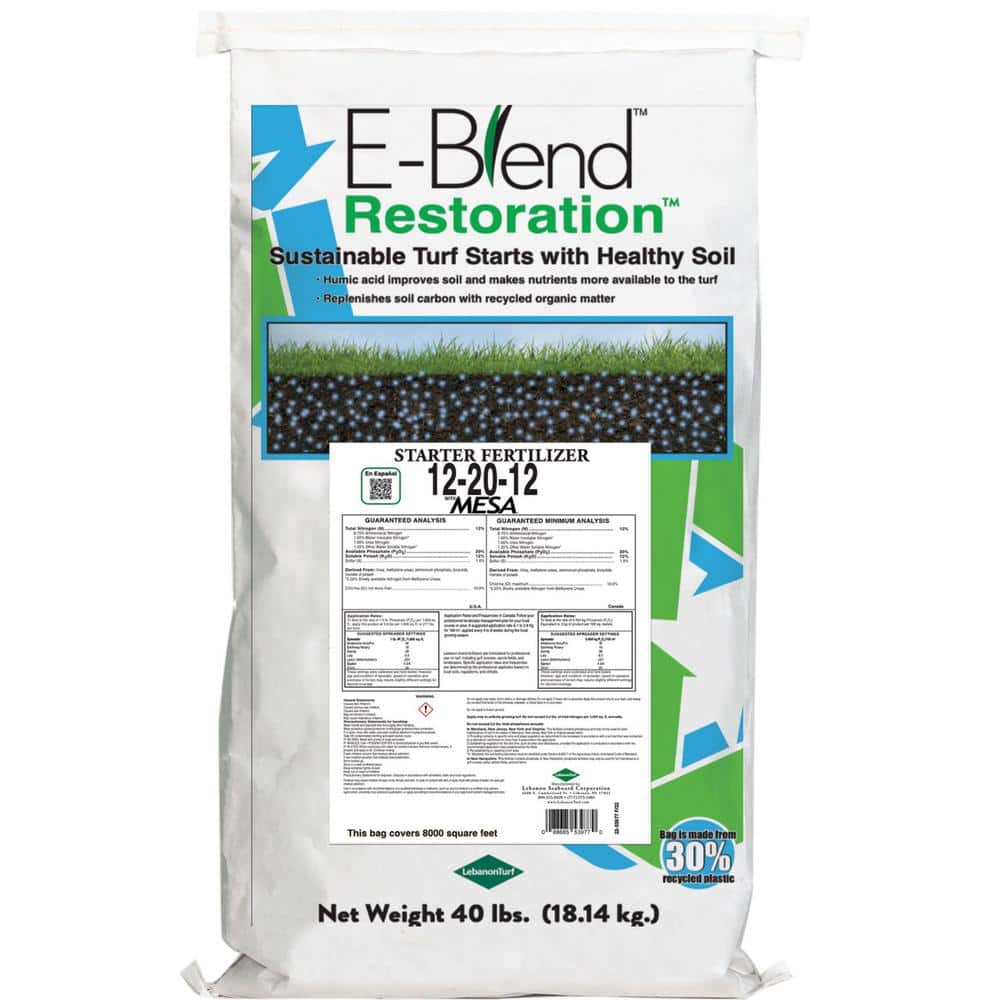 E-BLEND 40 lbs. Restoration Starter Fertilizer 12-20-12, Covers up to ...