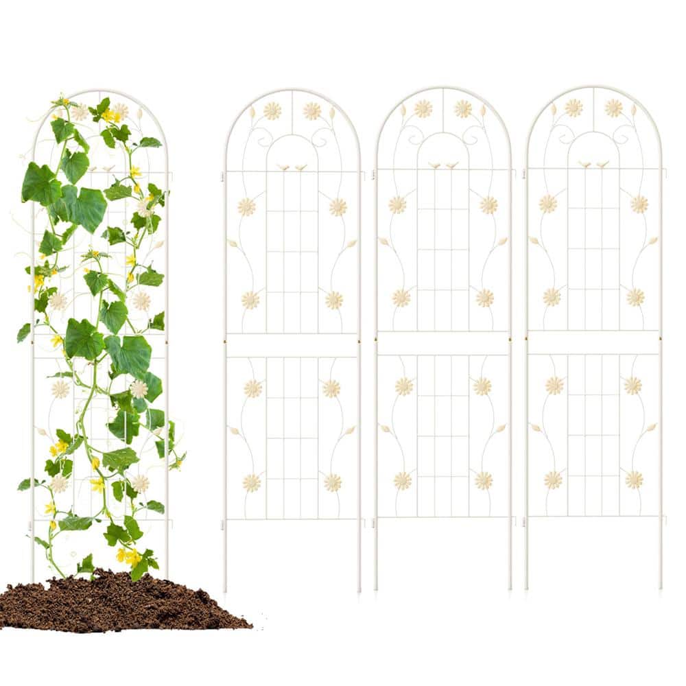Costway 71 in. Metal Garden Trellis 4-Pack Wire Lattice Panel for Patio ...
