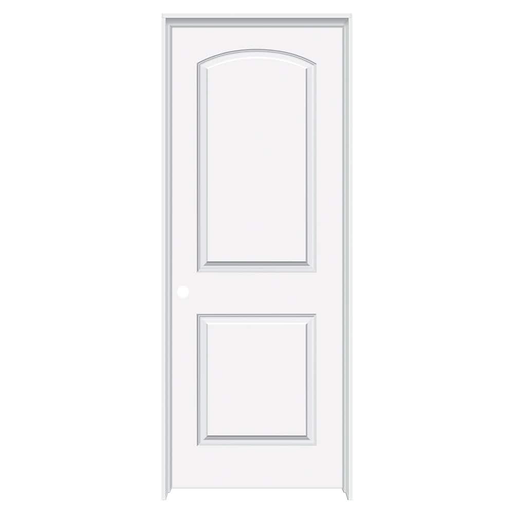 Builders Choice 36 in. x 80 in. 2-Panel Round Top Smooth Right-Hand HC ...