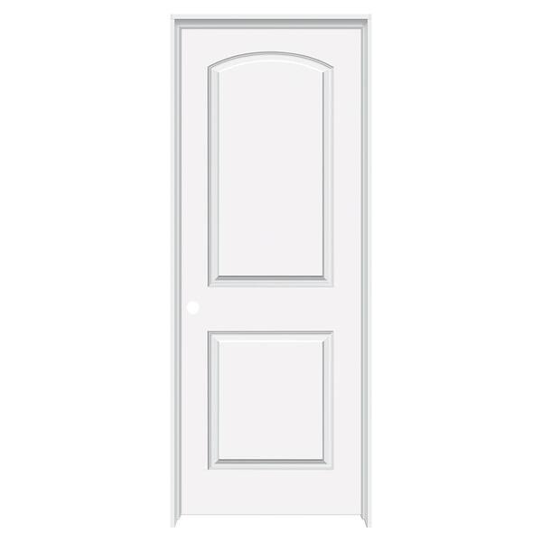 Builders Choice 36 in. x 80 in. 2-Panel Round Top Smooth Right-Hand HC ...