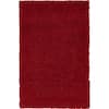Unique Loom Solid Shag Cherry Red 3 ft. x 5 ft. Area Rug 3136664 - The ...